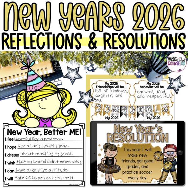New Years 2026 SEL & Counseling Activity - Music City Counselor