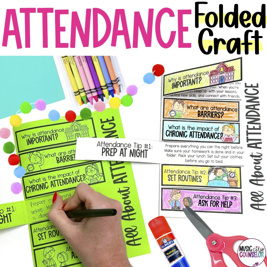 Attendance Folded Craft Activity - Music City Counselor