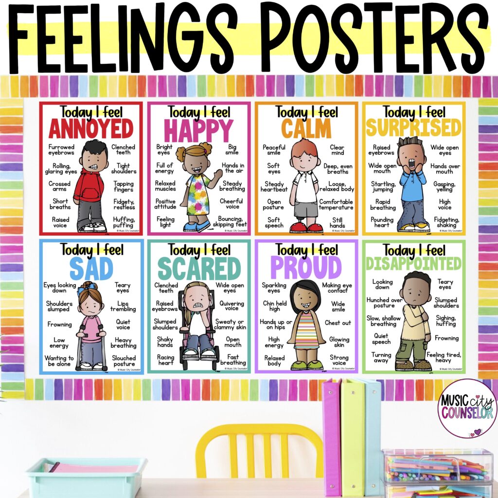 Feelings Posters & Coloring Pages - Music City Counselor