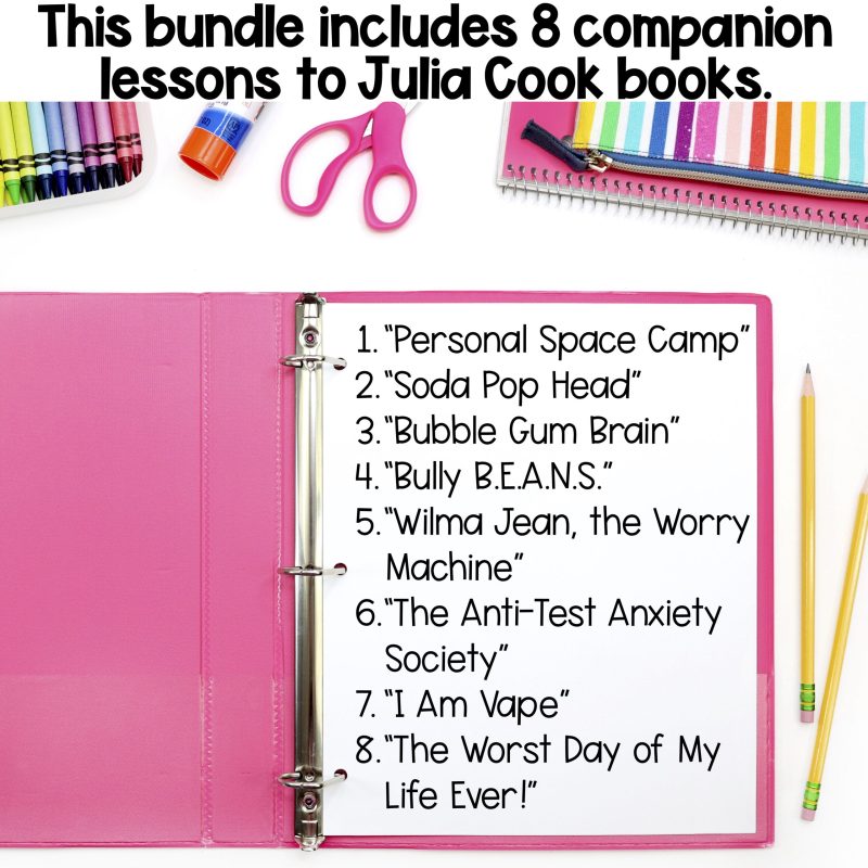 Julia Cook Book Companion Lessons BUNDLE - Music City Counselor