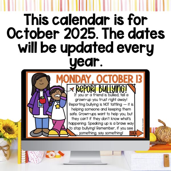 SEL Bullying Prevention Calendar: October - Music City Counselor