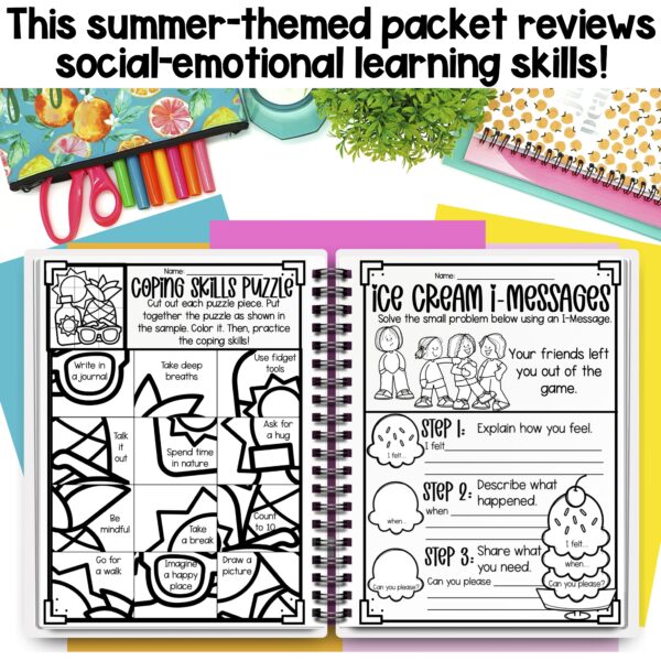 Summer SEL Review Workbook - Music City Counselor