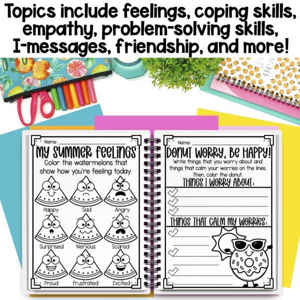 Summer SEL Review Workbook - Music City Counselor