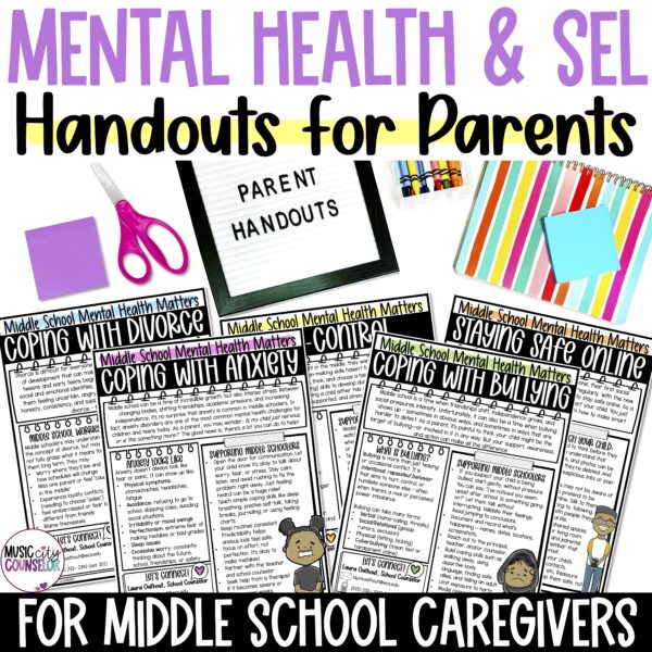 11 SEL & Mental Health Parenting Handouts for Middle Schoolers - Music ...