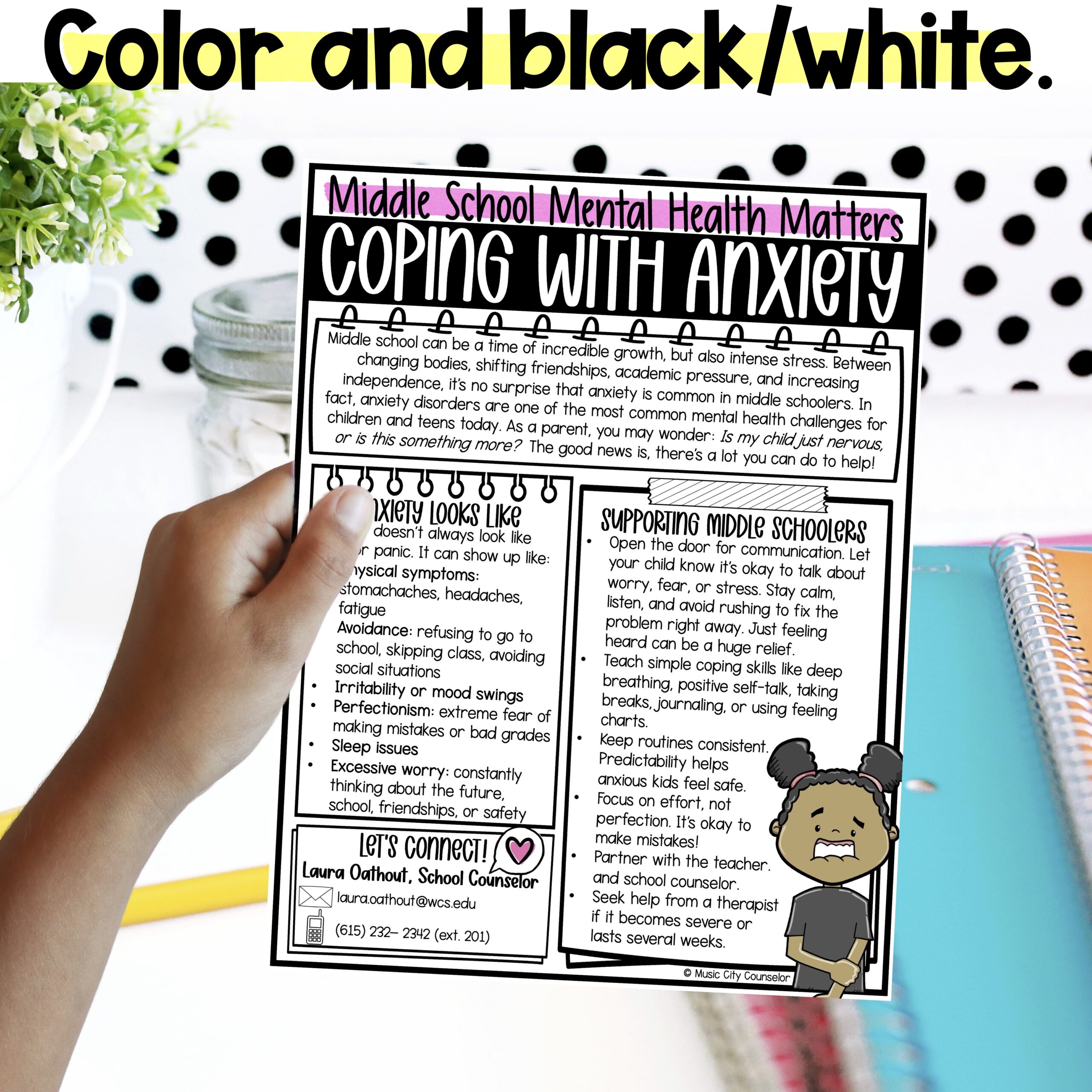 11 SEL & Mental Health Parenting Handouts for Middle Schoolers - Music ...