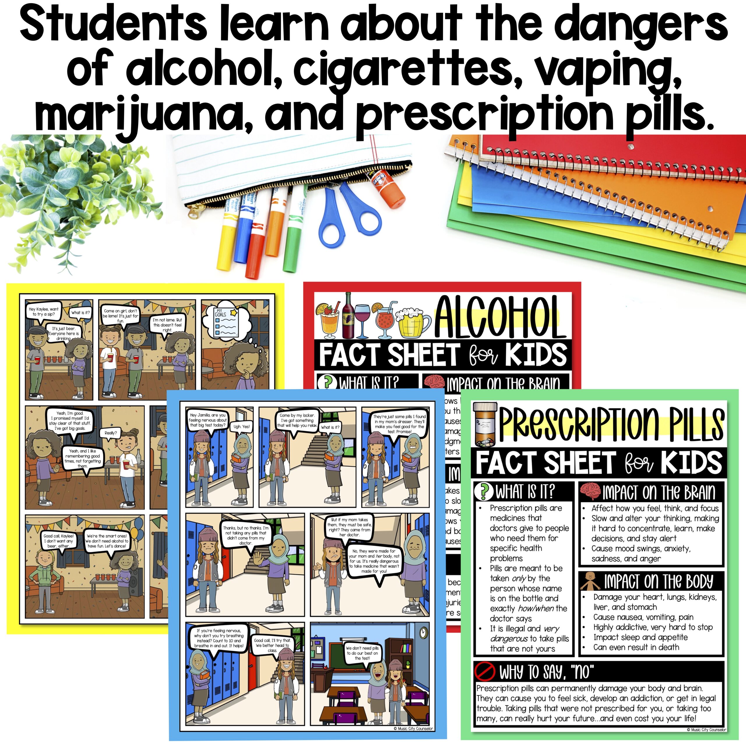 Drug Awareness & Substance Use Prevention Comics & Fact Sheets - Music ...
