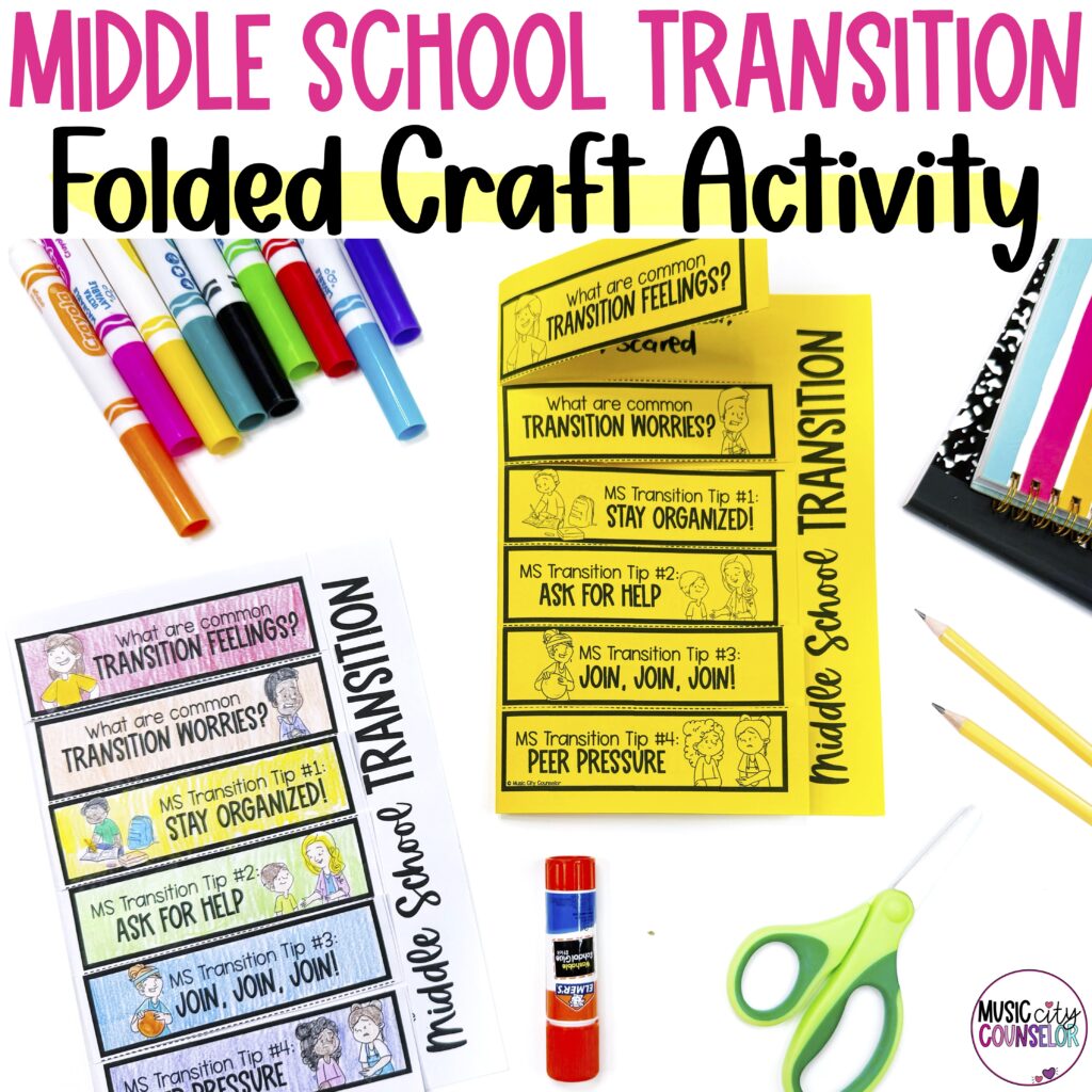 Middle School Transition Folded Craft Activity - Music City Counselor